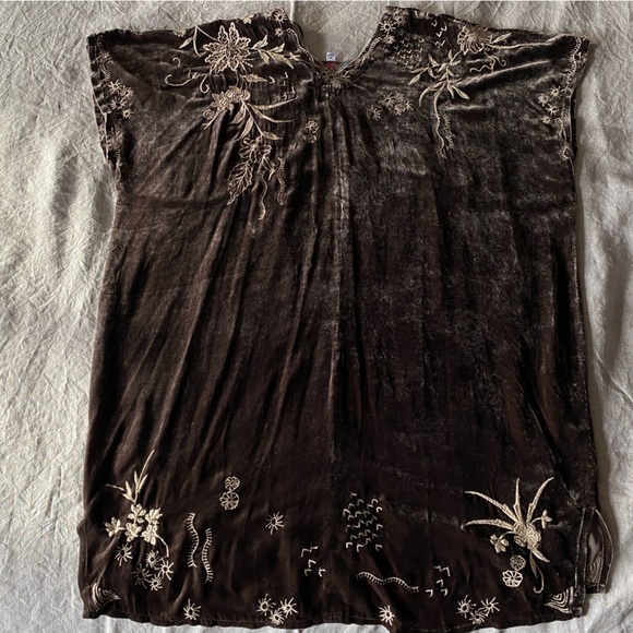 Johnny Was | Tops | Johnny Was Velvet Embroidered Tunic | Poshmark